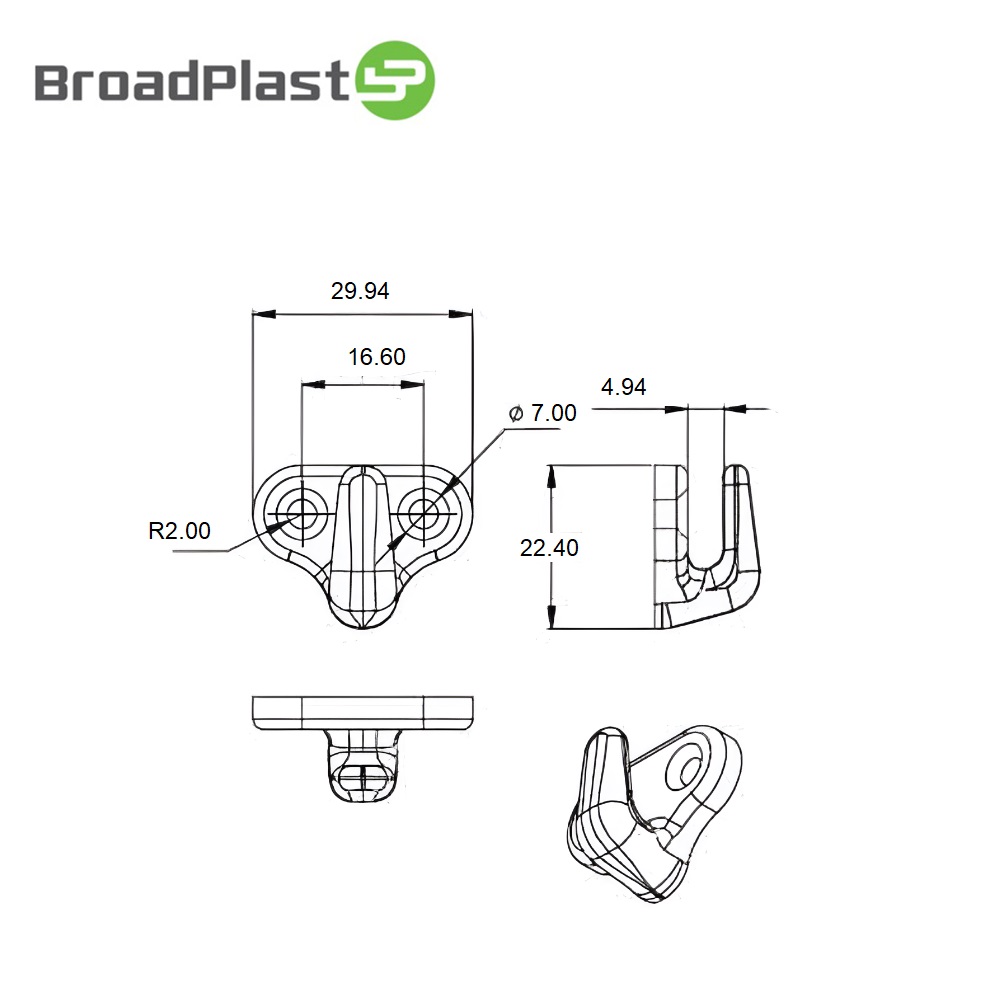 Double Hole Lashing Hook | KB16